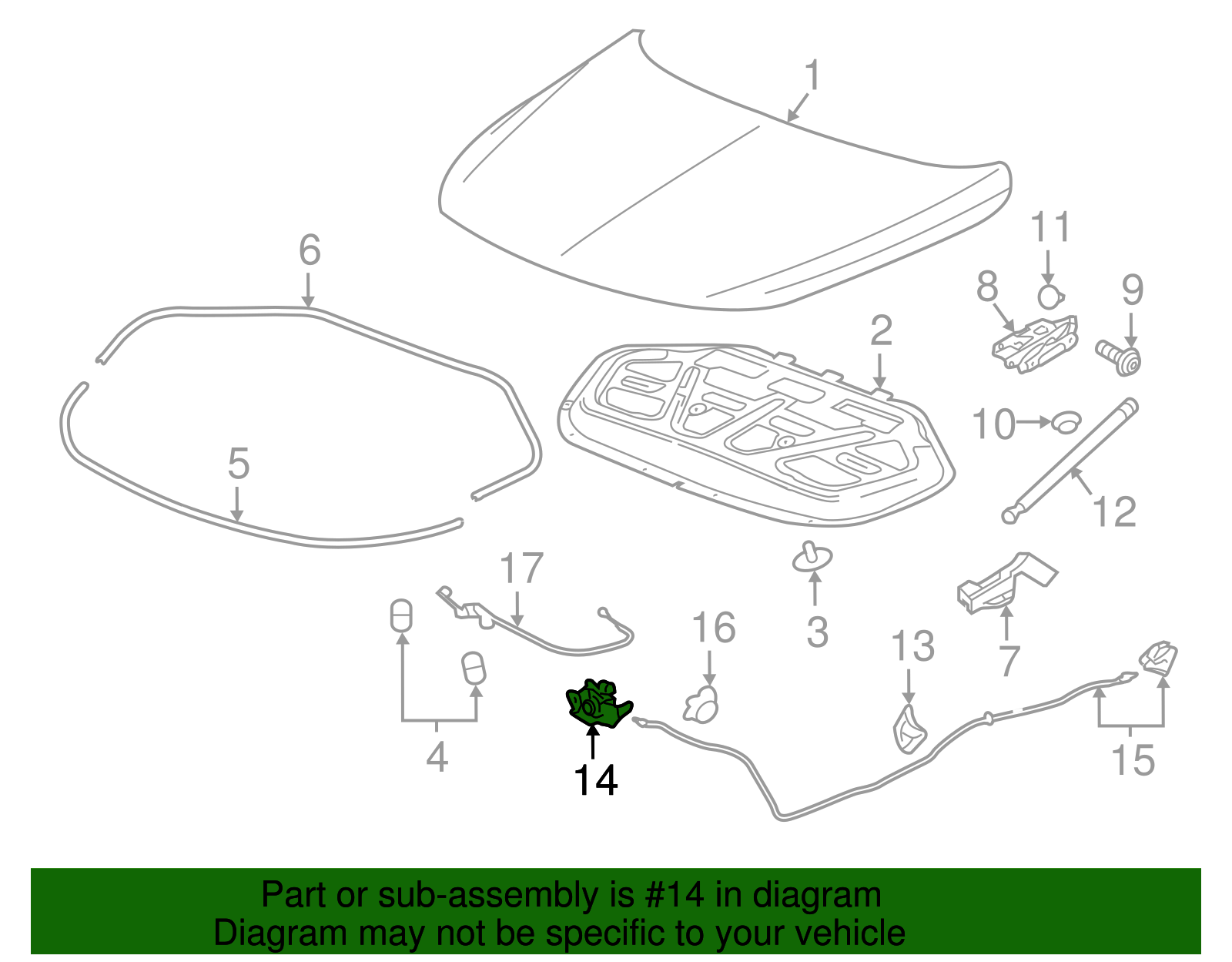 Genuine OEM GM Part - Hood Primary and Secondary Latch 2017-2019 Buick ...