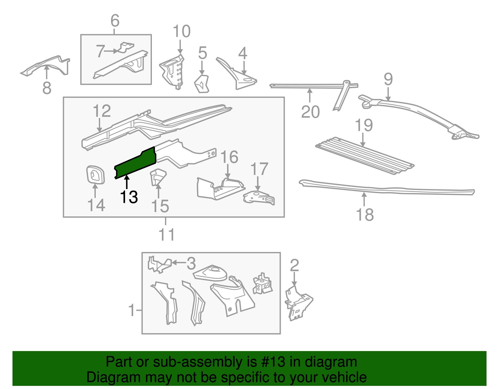 2011-2015 Chevrolet Camaro Driver Side Front Engine Compartment Front ...