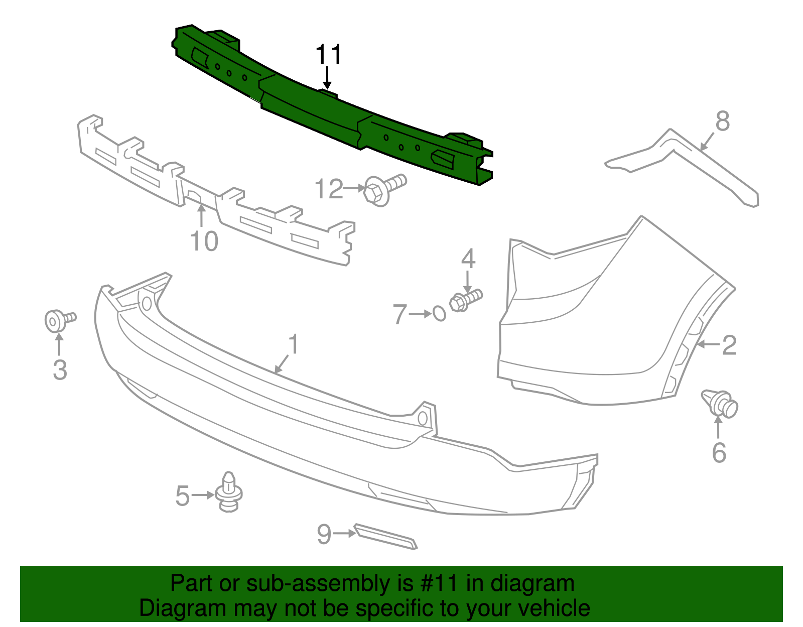 71530-T0A-A00ZZ - 2012-2016 Honda CR-V - Beam Rear Bumper | Genuine ...