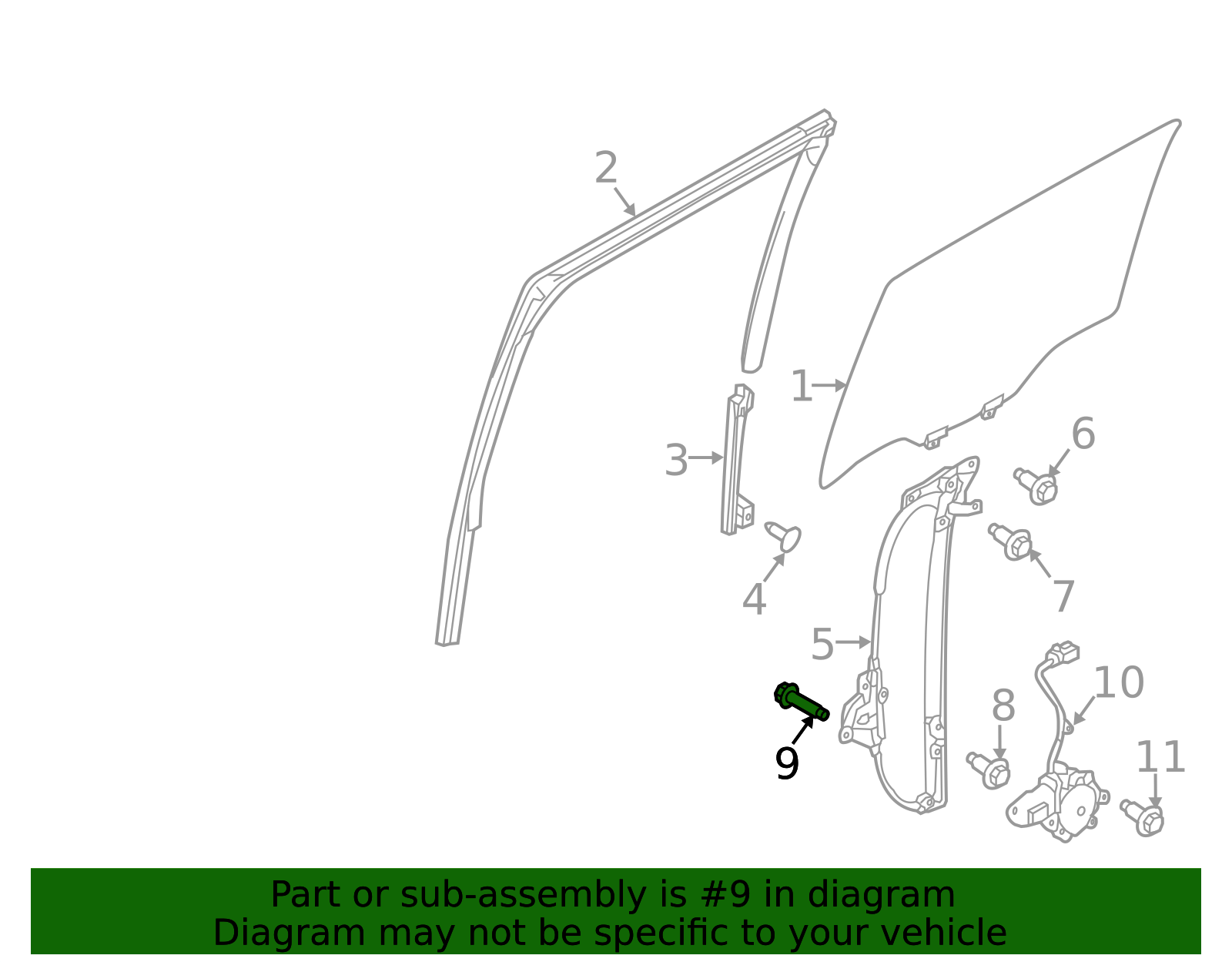 2016-2024 Nissan Window Regulator Screw 80729-3JA0A | My Nissan Part