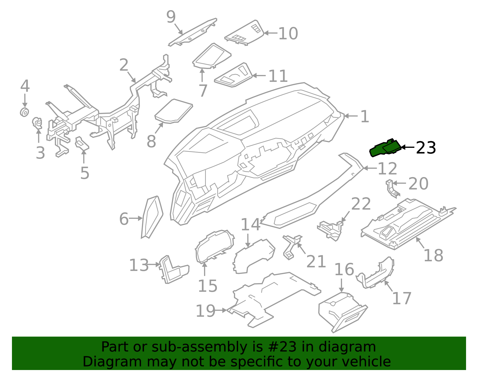 64229399469 - 2019-2023 BMW Air Vent Grille (64-22-9-399-469) | BMW of ...