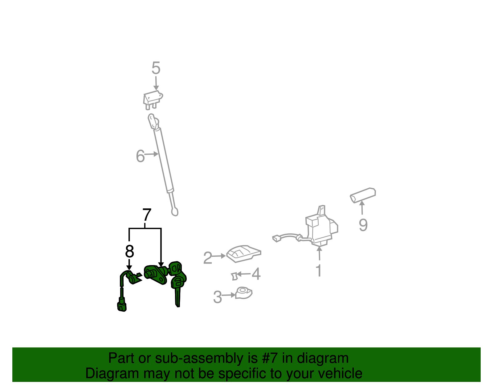 2003-2009 Toyota 4Runner Lock Cylinder 69055-35100 | Toyota Parts Center