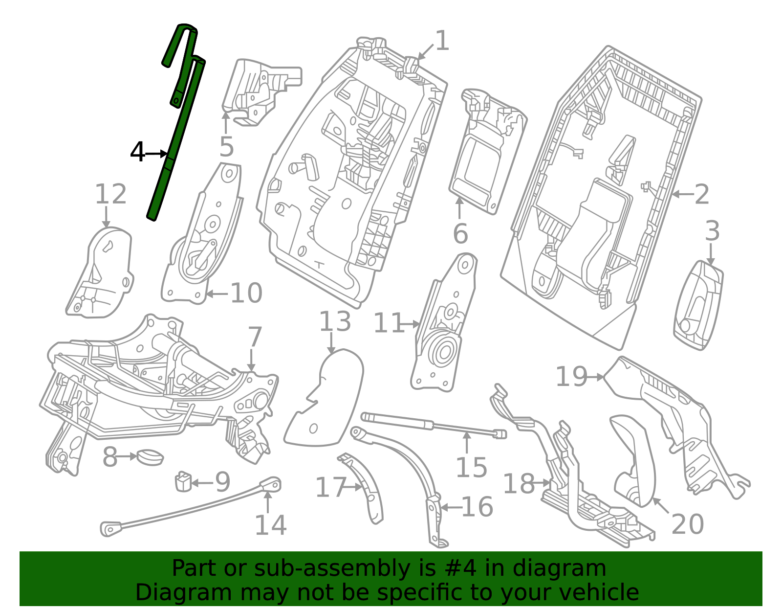 2023-2025 Toyota Sienna Seat Back Recliner Adjustment Handle 72507 ...