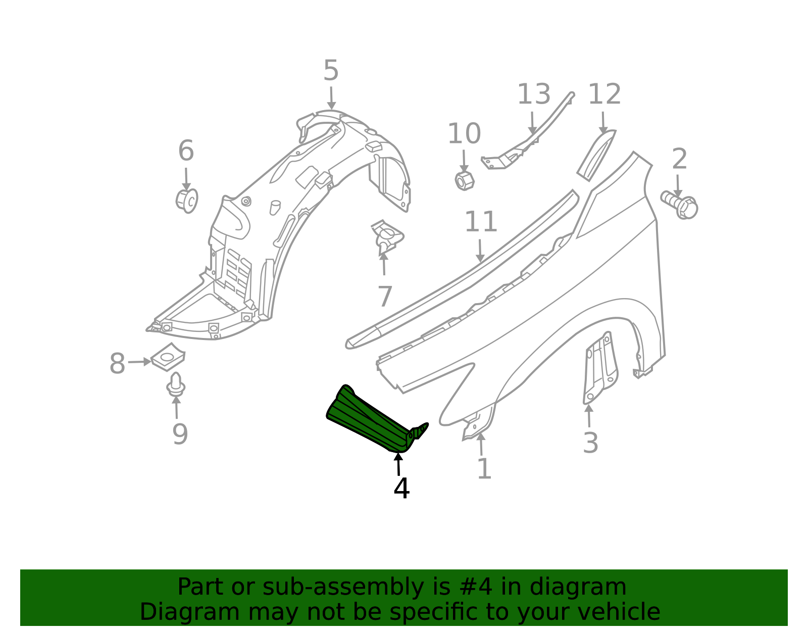 2009-2014 Nissan Maxima Fender Brace F3180-9N0MA | Nissan Parts Central