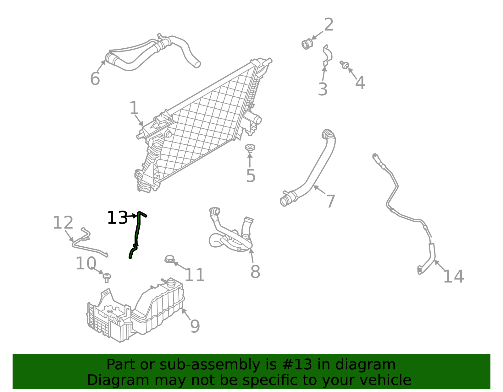 2020-2025 Ford Engine Coolant Overflow Hose lc3z8n029b | TascaParts.com