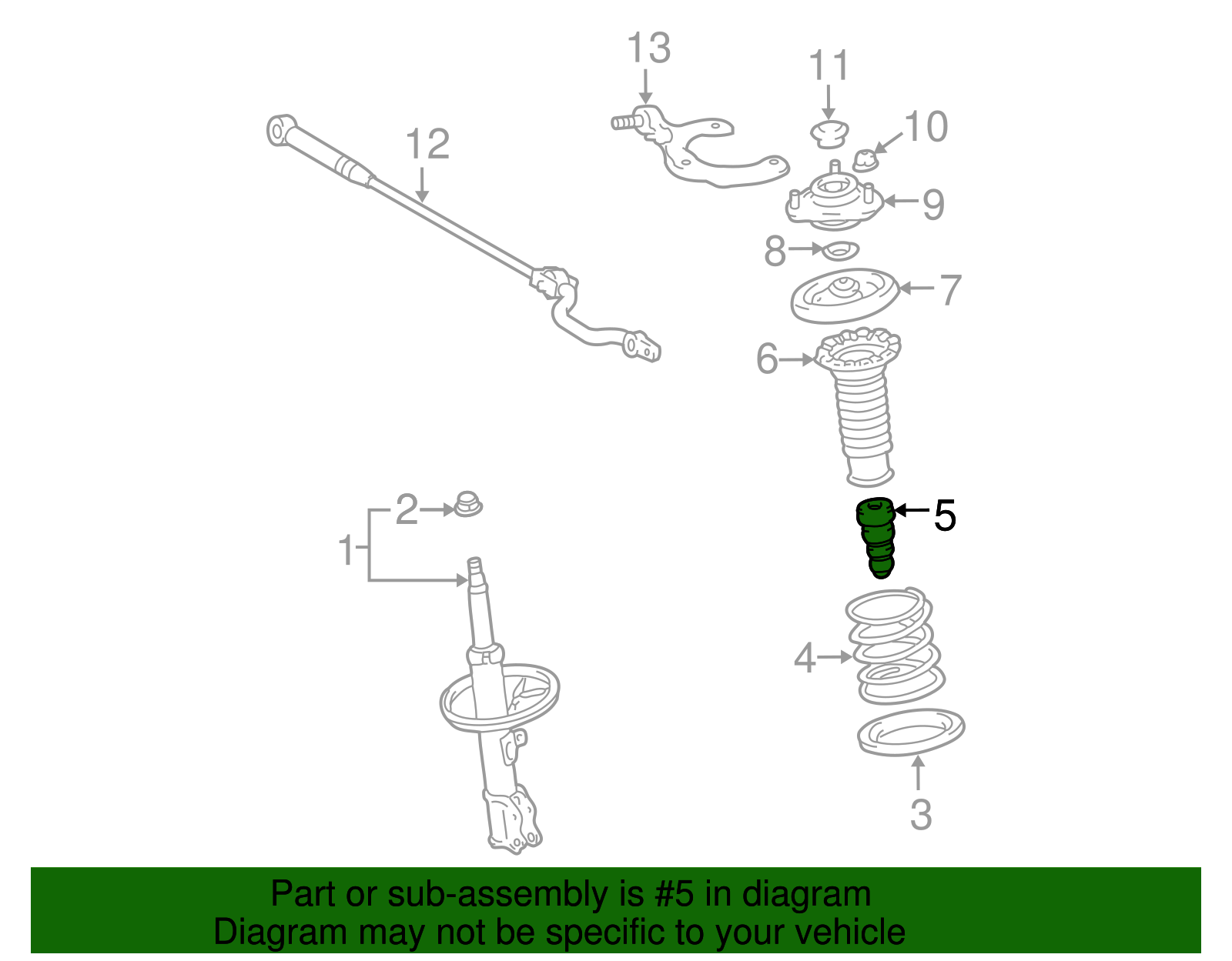 48331-12210 - Strut Bumper 2004-2013 Toyota | Fred Haas Toyota Parts