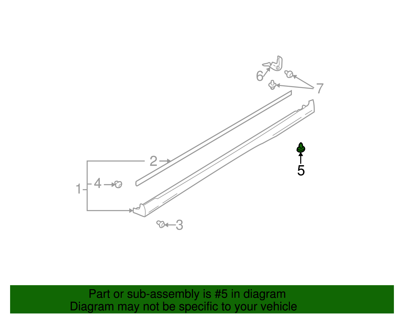 2000-2007 Subaru Rocker Molding Clip 909140002 | Subaru Parts Store