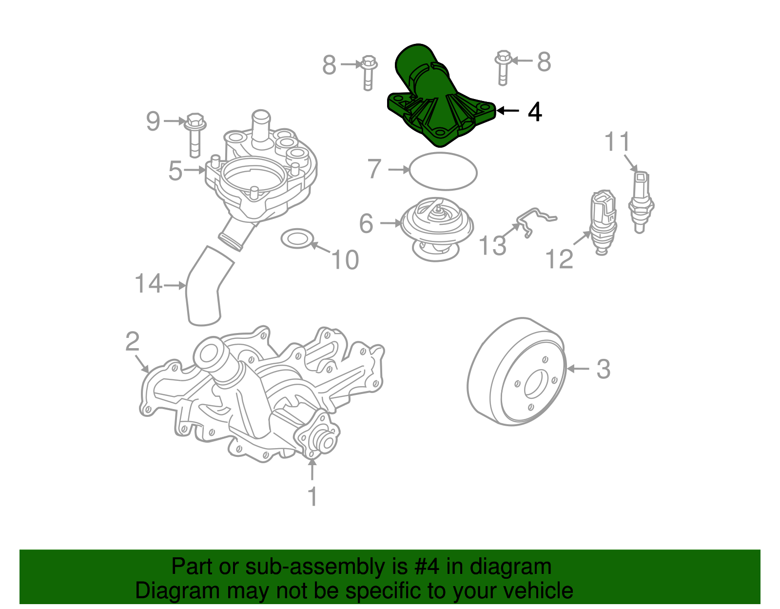 2001-2011 Ford Thermostat Housing 4L5Z-8592-AA | OEM Parts Online