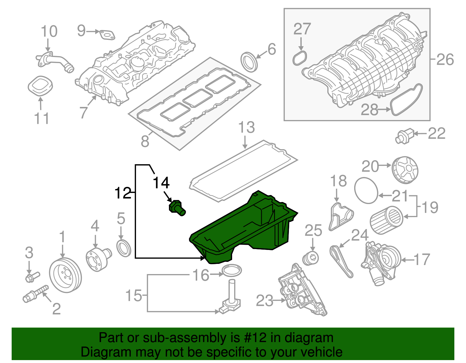 11137854463 - 2015-2021 BMW Engine M Series Oil Pan 114030 3.0L L6 ...