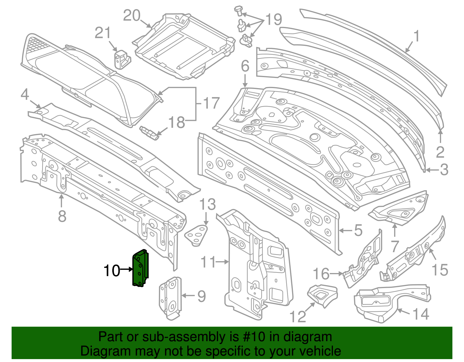5C3-813-656 - Partition Panel Inner Support 2013-2019 Volkswagen Beetle | Volkswagen Parts Catalog