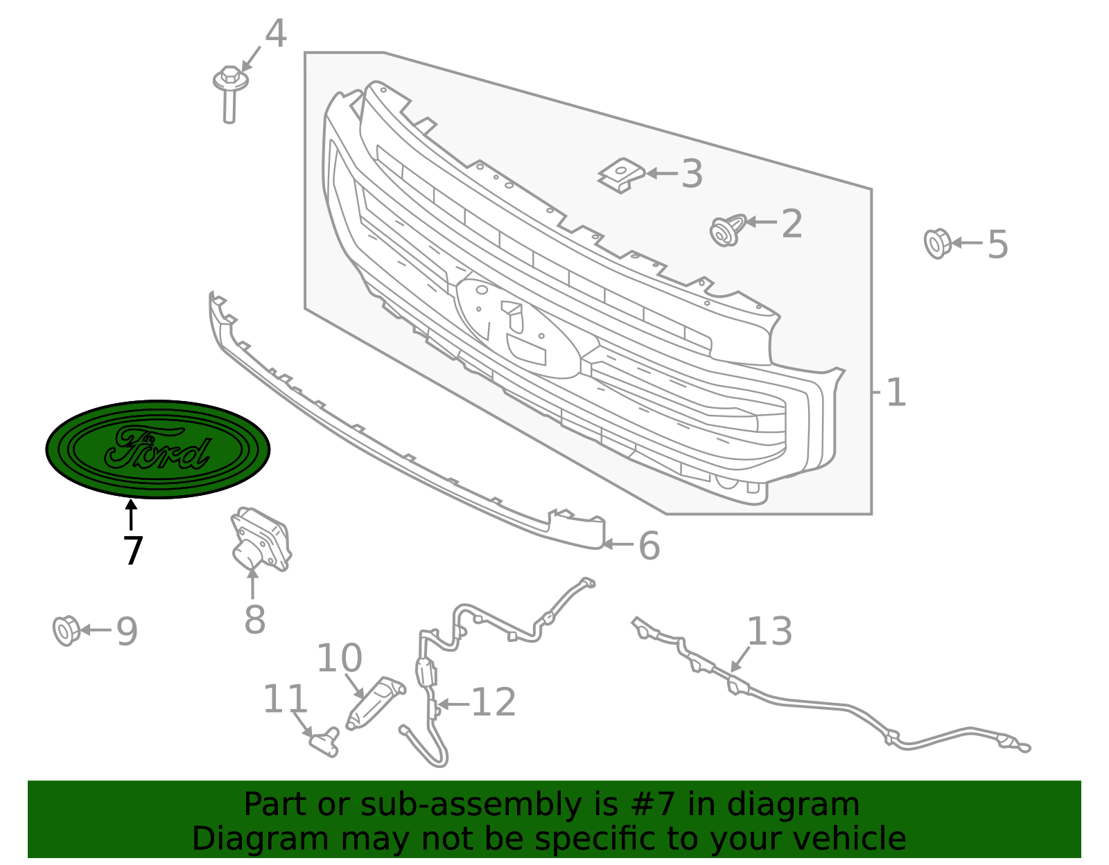 2020-2022 Ford F-350 Super Duty | Grille Emblem | LC3Z-8213-E | Walls ...
