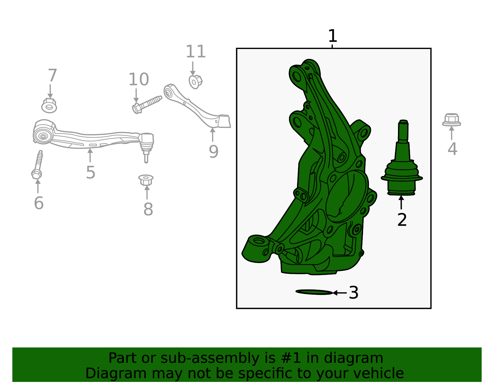 2020-2025 Ford Motorcraft™ Knuckle MEF-534 | QuirkParts