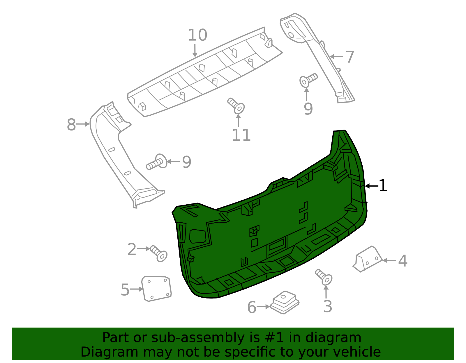 2015-2023 Nissan Murano Lower Gate Trim 90900-5AA2A | Nissan Parts Central
