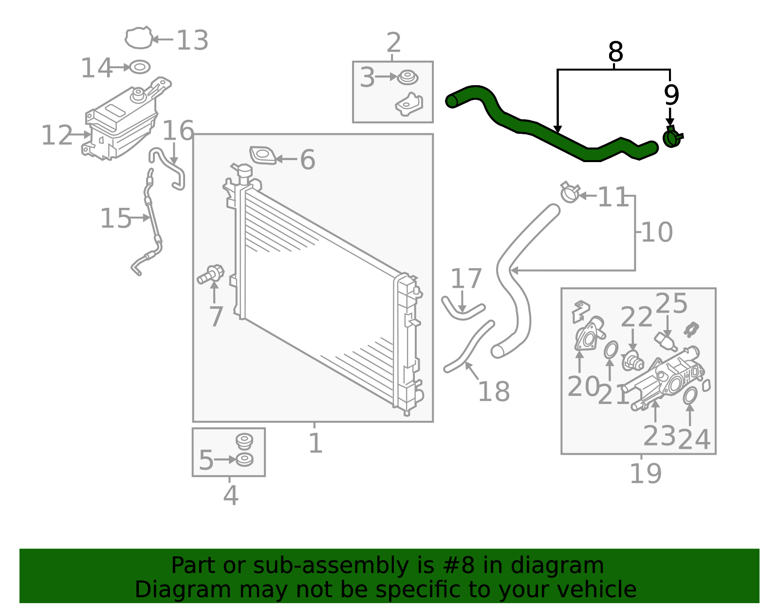 25411-2P600 - Upper Hose 2014-2015 Kia Sorento | Kia.Parts Store
