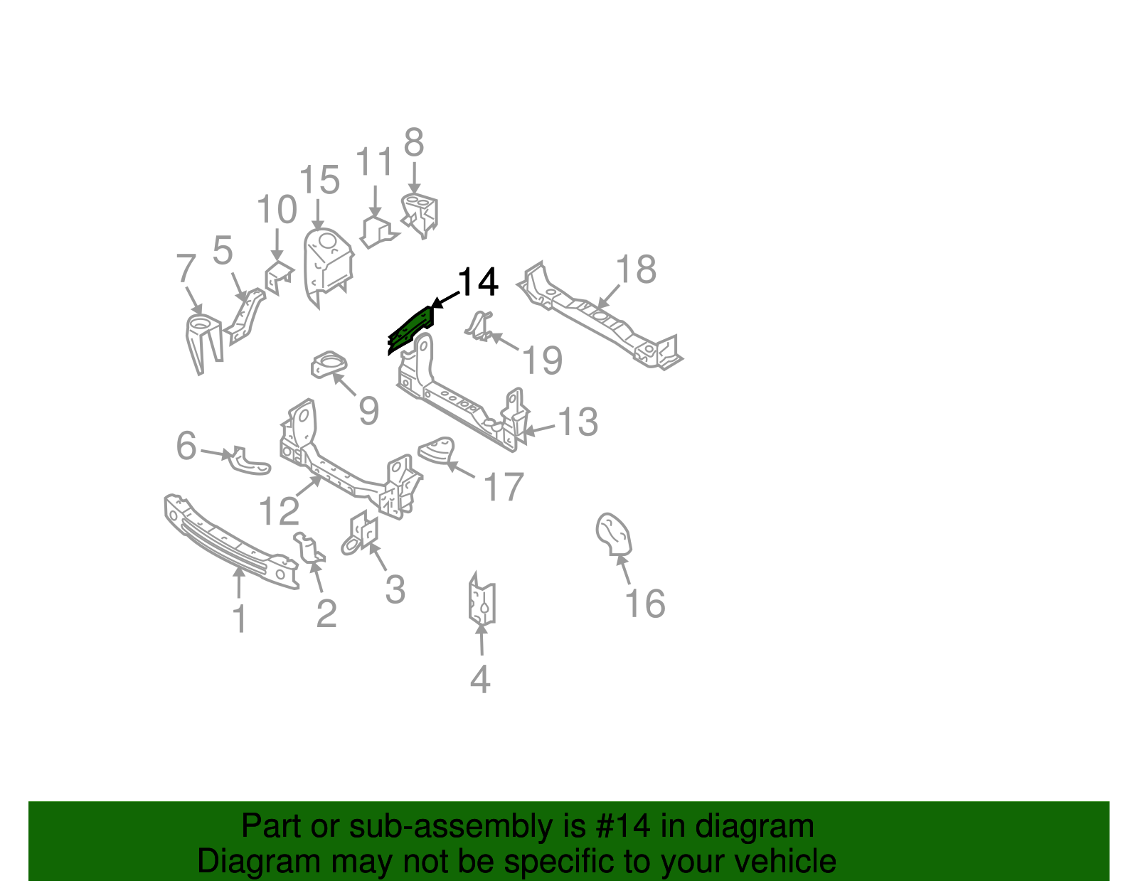 2003-2008 Kia Sorento Suspension Cross-Member Gusset 62170-3E000 ...