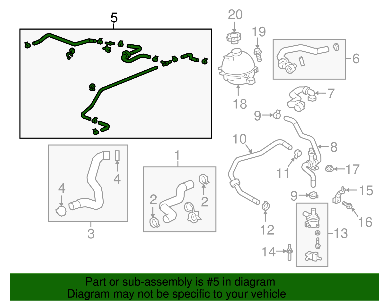 84914056 - 2018-2020 GM - Engine Coolant Air Bleed Hose #84390534 ...