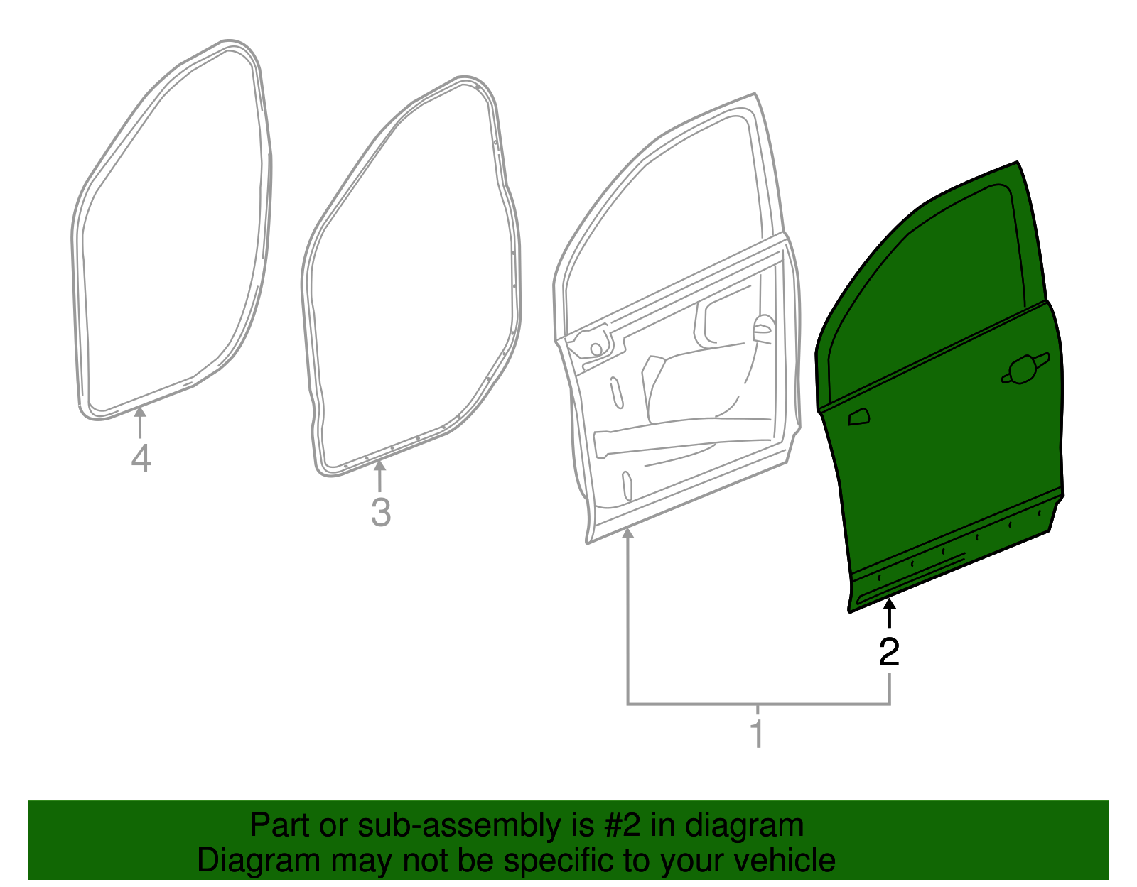 2018-2024 Chevrolet Equinox Front Passenger Side Door Outer Panel ...