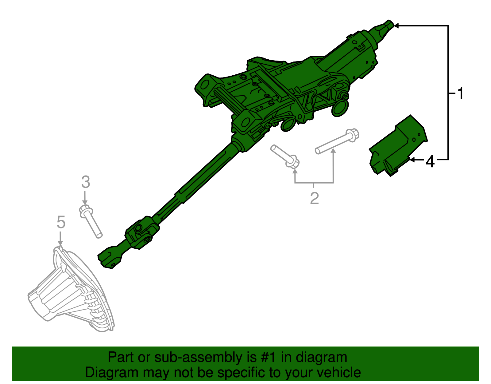 2015-2024 Ford Edge | Column Assembly | G2GZ-3C529-N | Walls' Ford Parts