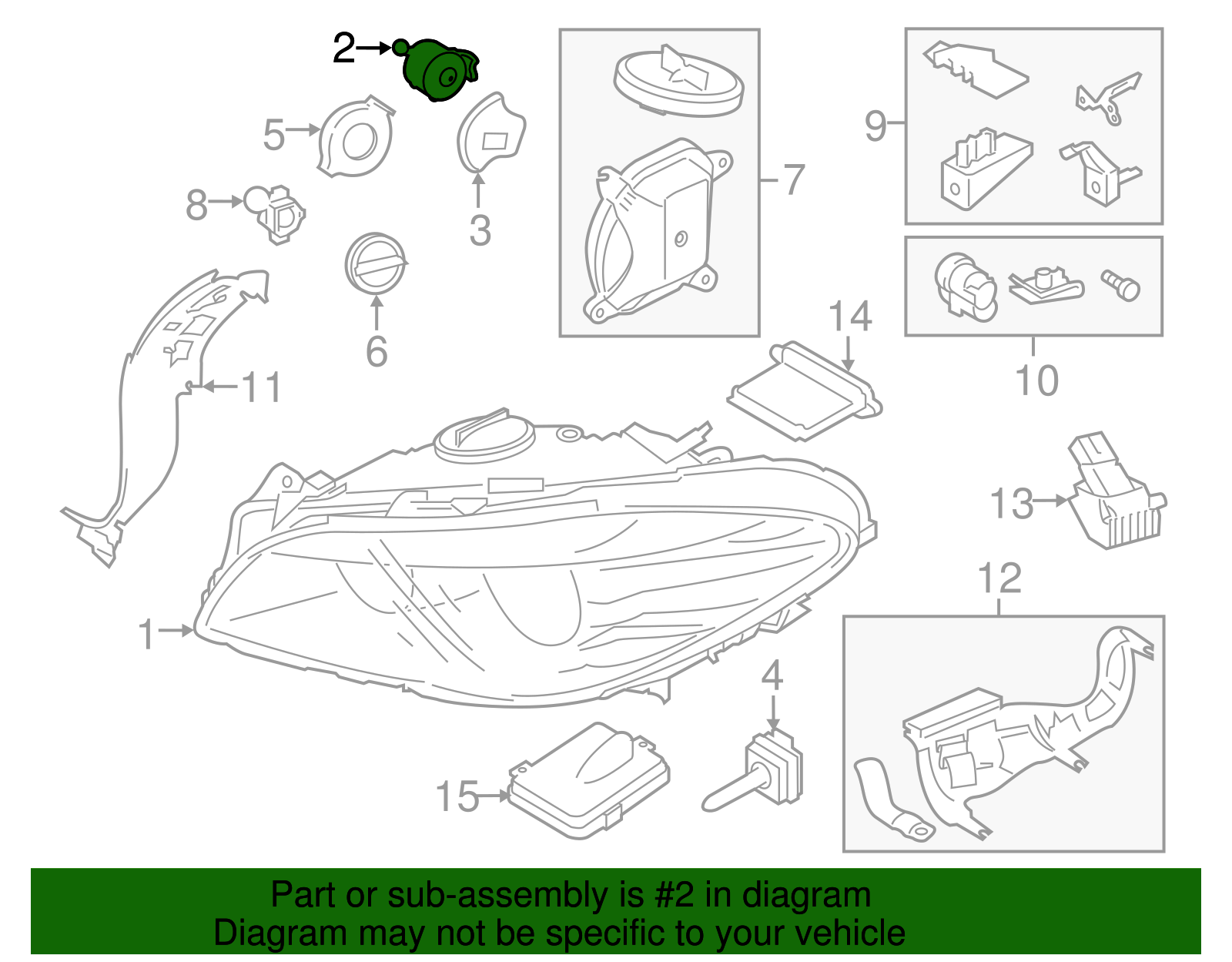 63117046049 - 2009-2022 BMW Headlight Motor (63-11-7-046-049) | BMW of ...