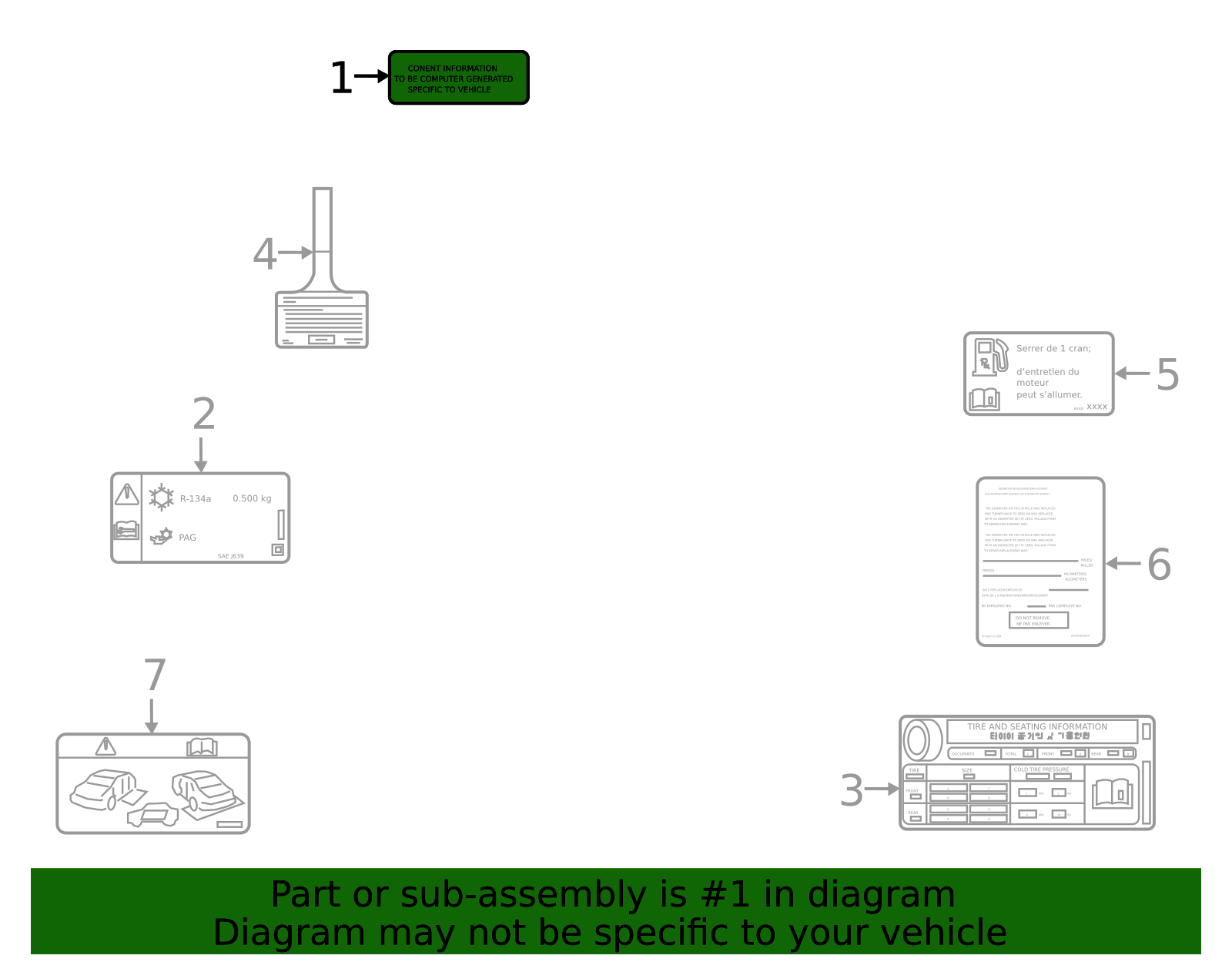 Buy Genuine GM Auto Parts - Label (Part # 95351300) | GM Parts Store