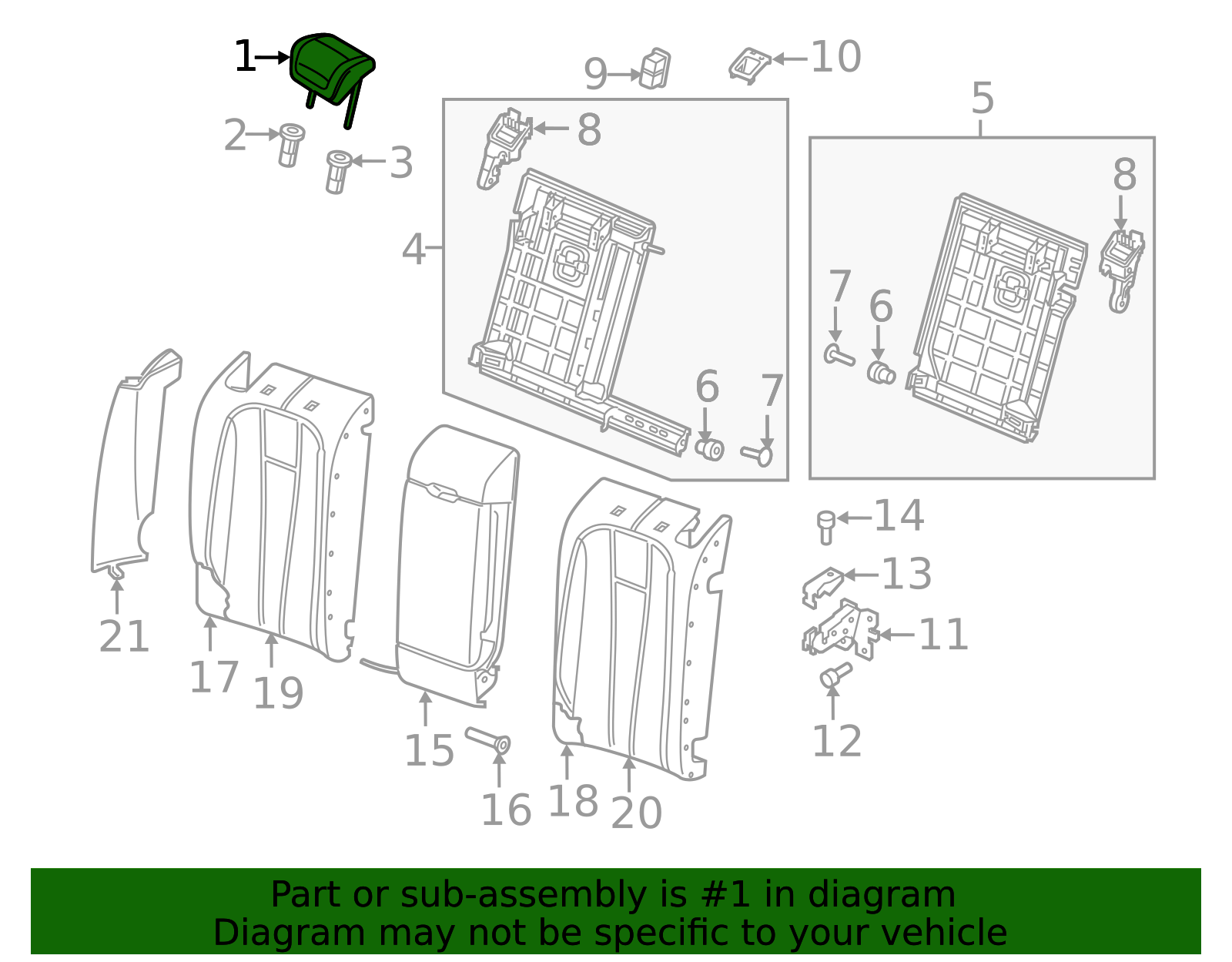 8W0-885-975-AQ-RNY - Headrest, Center 2020-2025 Audi | Audi OEM Parts Guy