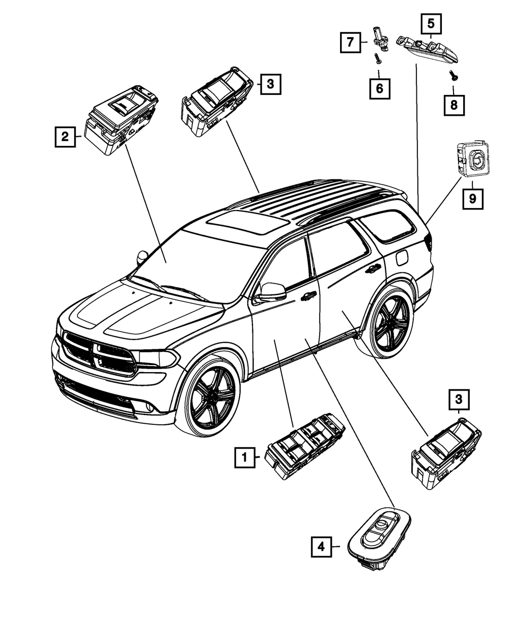 68620475AA - Front Door Switch And Bezel 2014-2015 Mopar | The Official ...