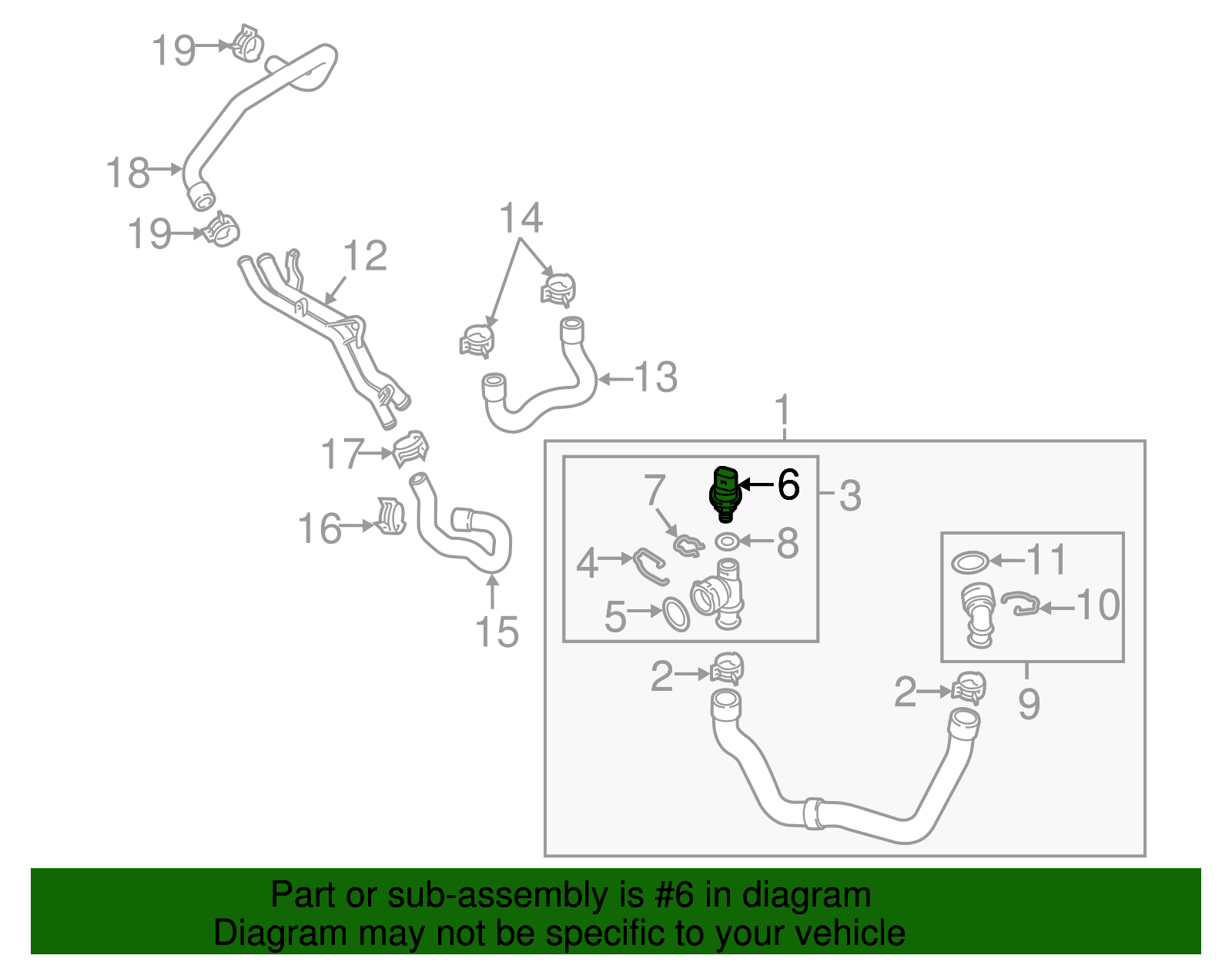 2013-2025 Volkswagen Engine Coolant Temperature Sensor 079-919-525-M ...