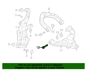 2012-2024 Nissan Lower Control Arm Bolt 54580-1PA0A | Nissan Parts Store