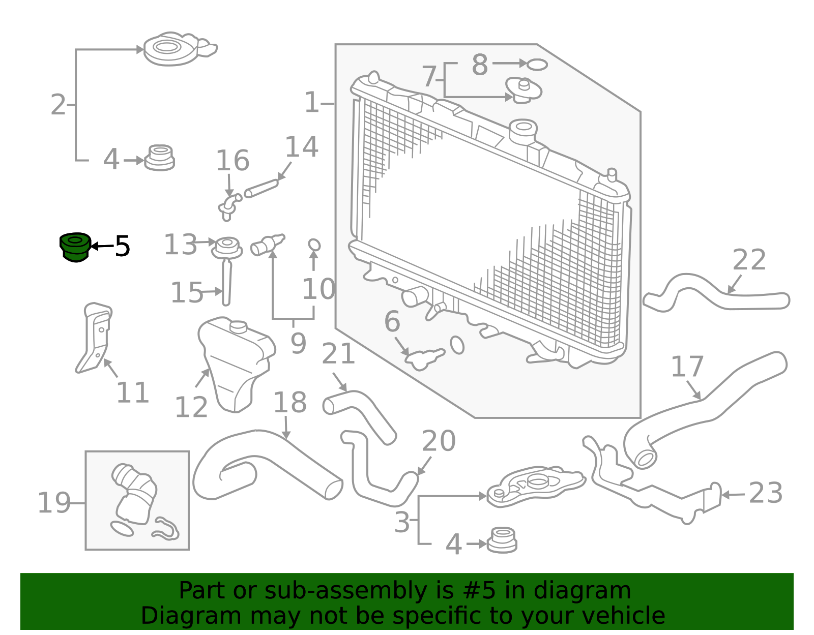 74172-SDA-A00 - High-Quality Radiator Insulator for 2004-2007 Honda ...