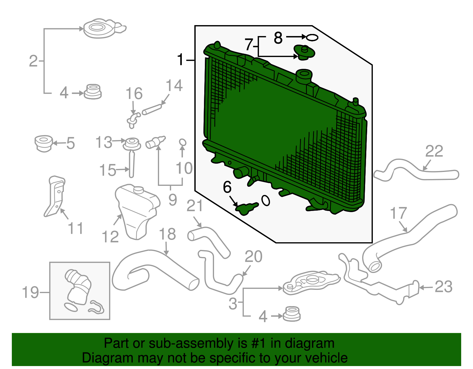 2003-2004 Honda Accord Radiator Assembly 19010-RAA-A62 | OEM Parts Online