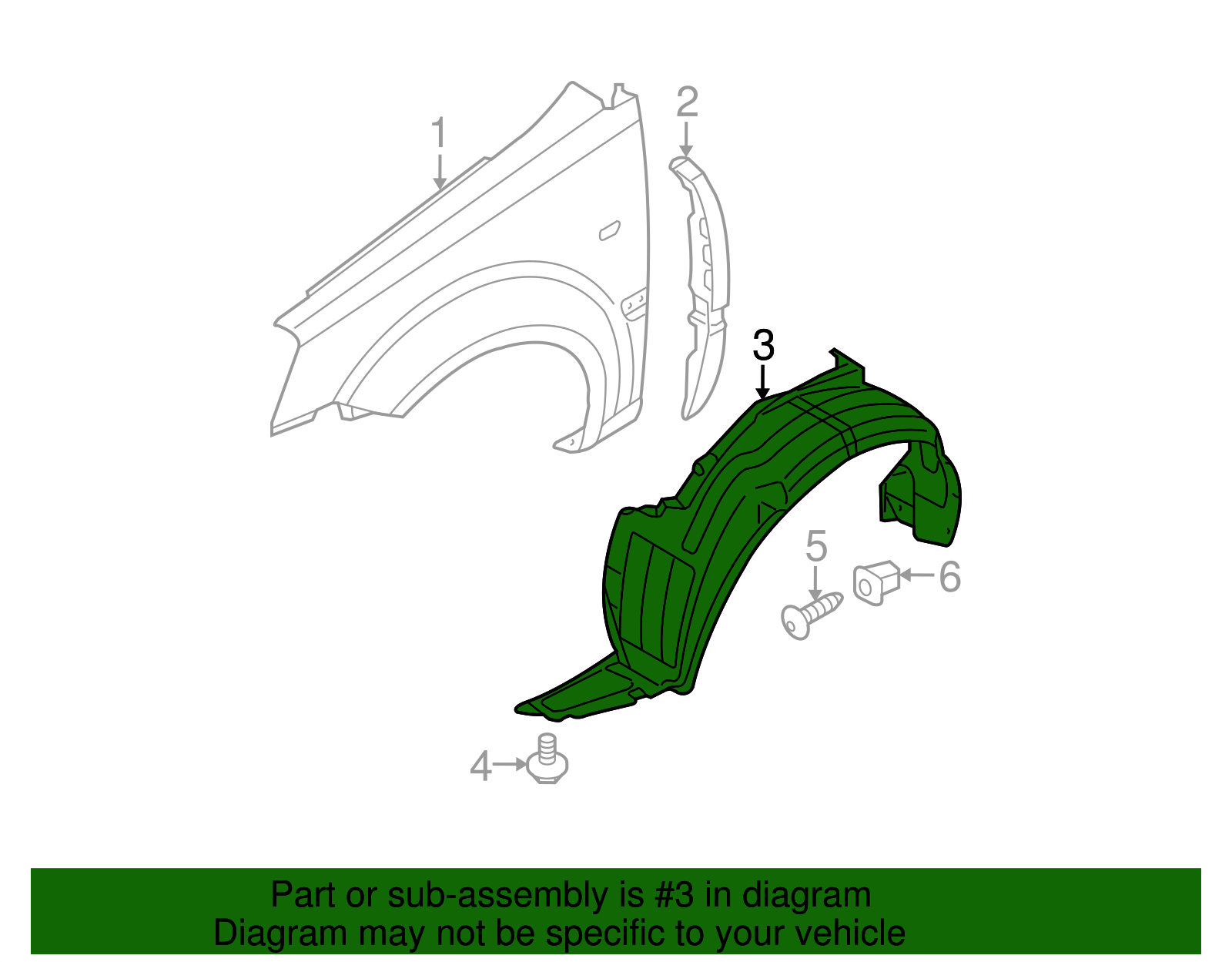 86811-1E000 - Fender Liner - 2006-2011 Hyundai Accent | World OEM Parts ...
