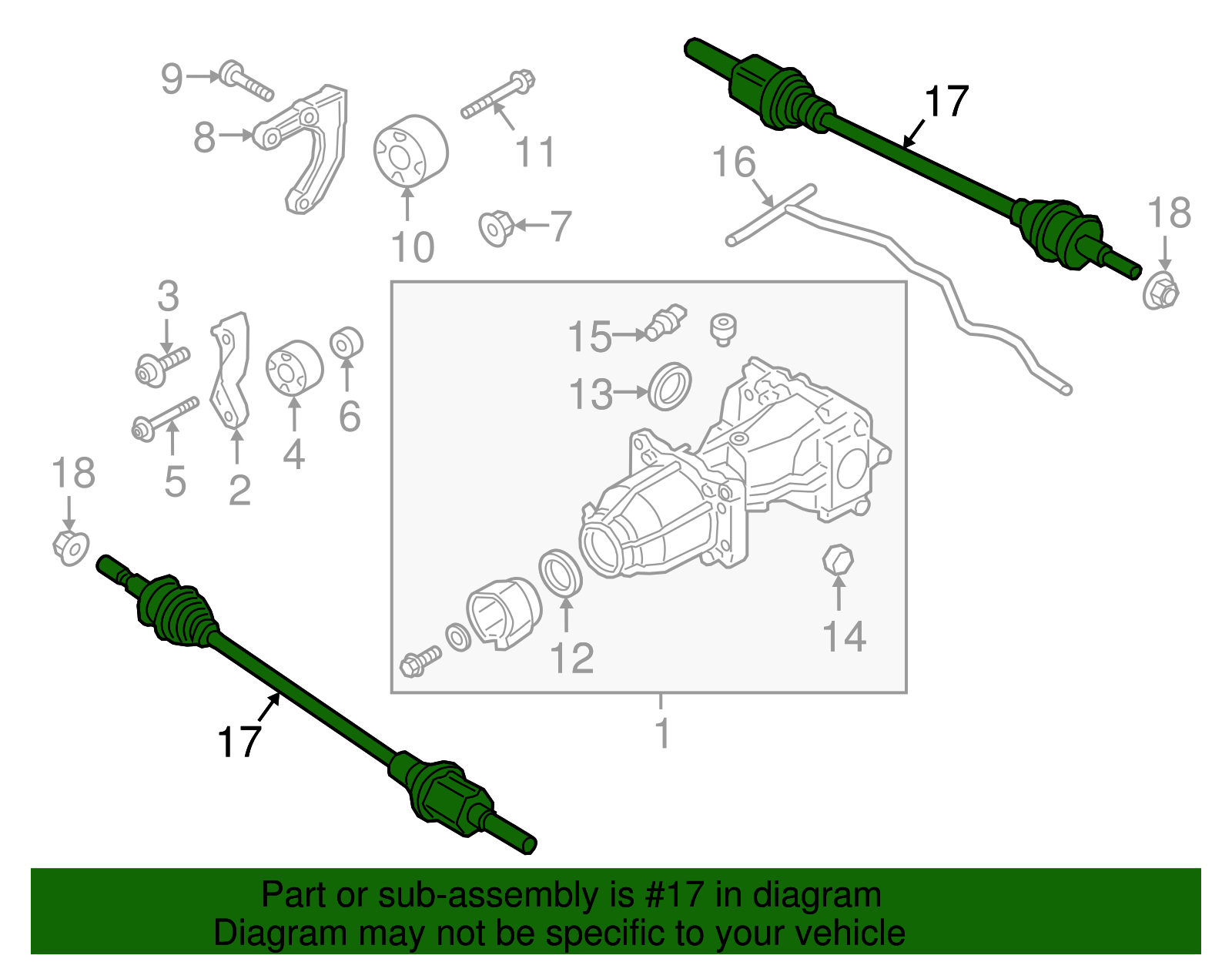 2017-2020 Lincoln Continental Axle Assembly G3GZ-4K138-C | Miracle Ford Parts