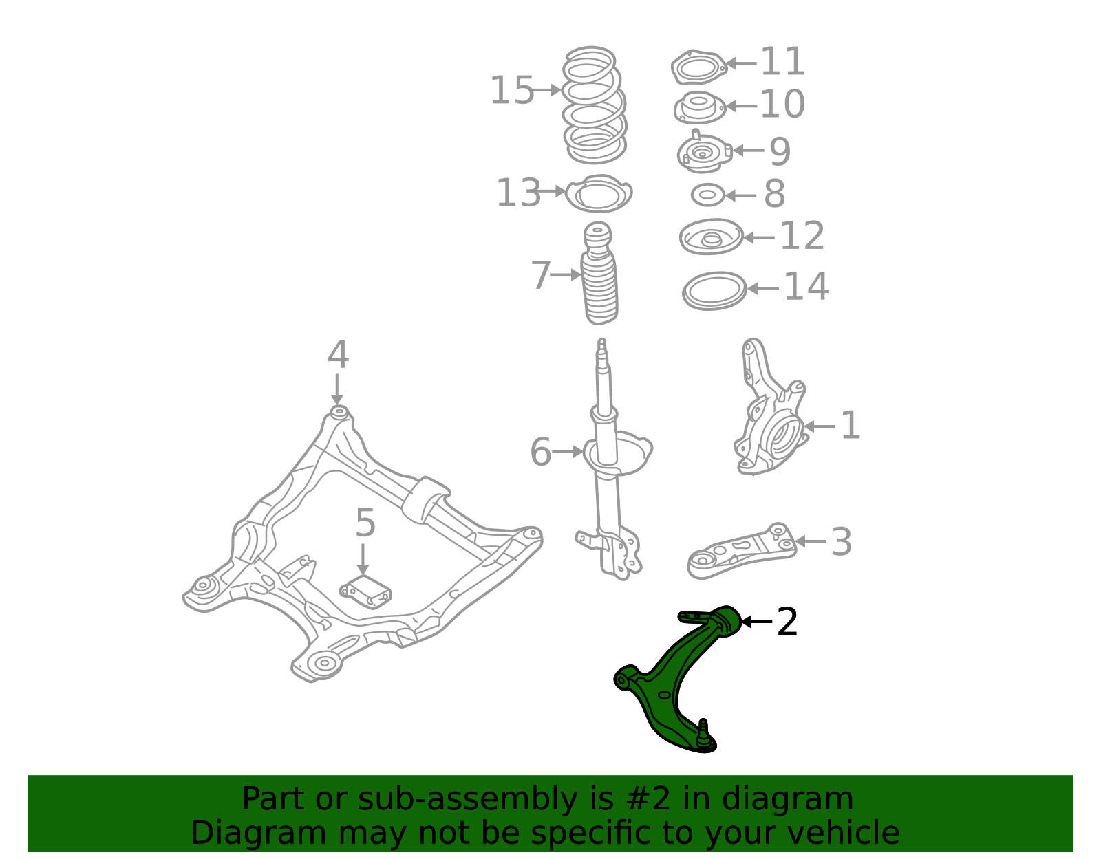 2003-2007 Nissan Murano Lower Control Arm 54500-CC40E | My Nissan Part