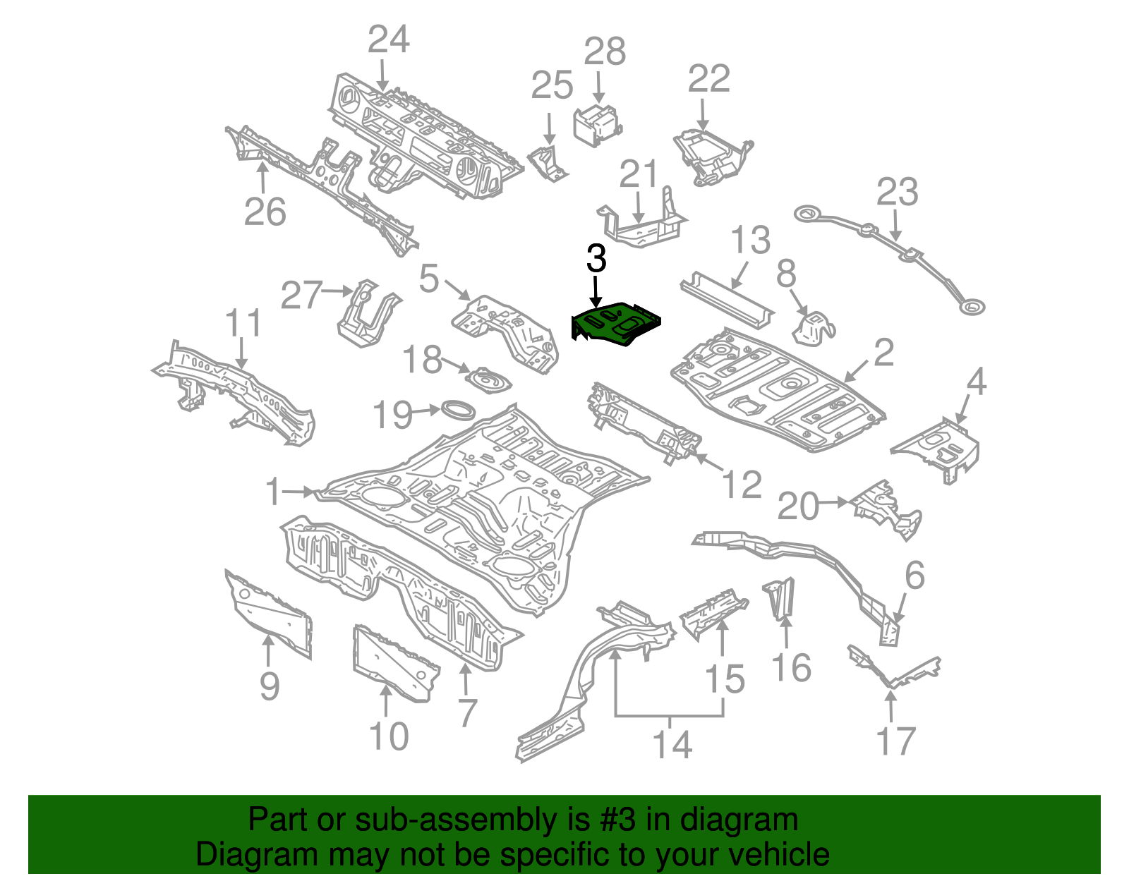 2004-2009 Nissan 350Z Floor Side 74530-CE400 | Boro Nissan Parts
