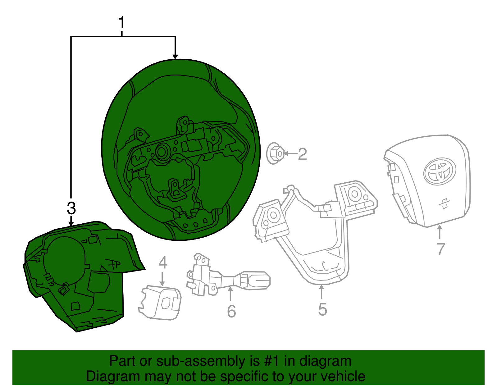 2016-2022 Toyota Steering Wheel 45100-47230-C0 | Toyota Parts Center