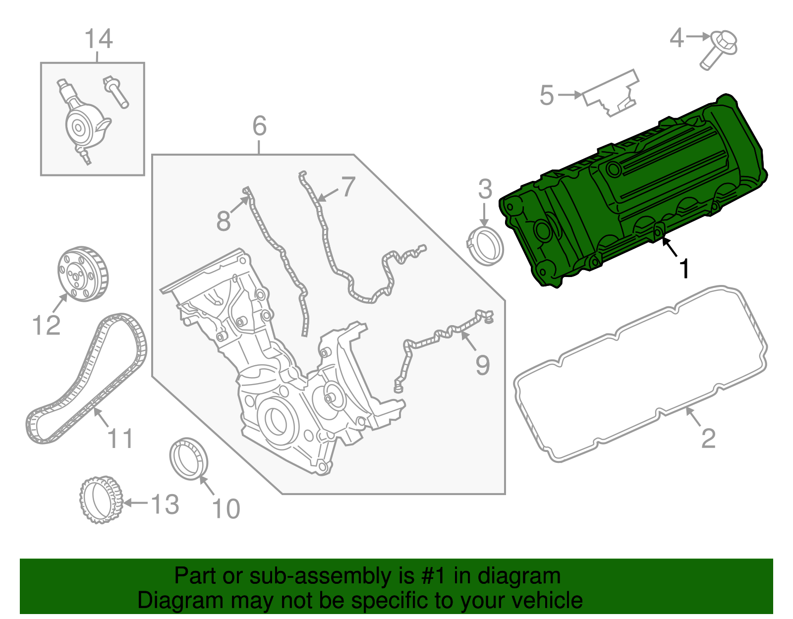2020-2022 Ford | Valve Cover | LC3Z-6582-D | Walls' Ford Parts