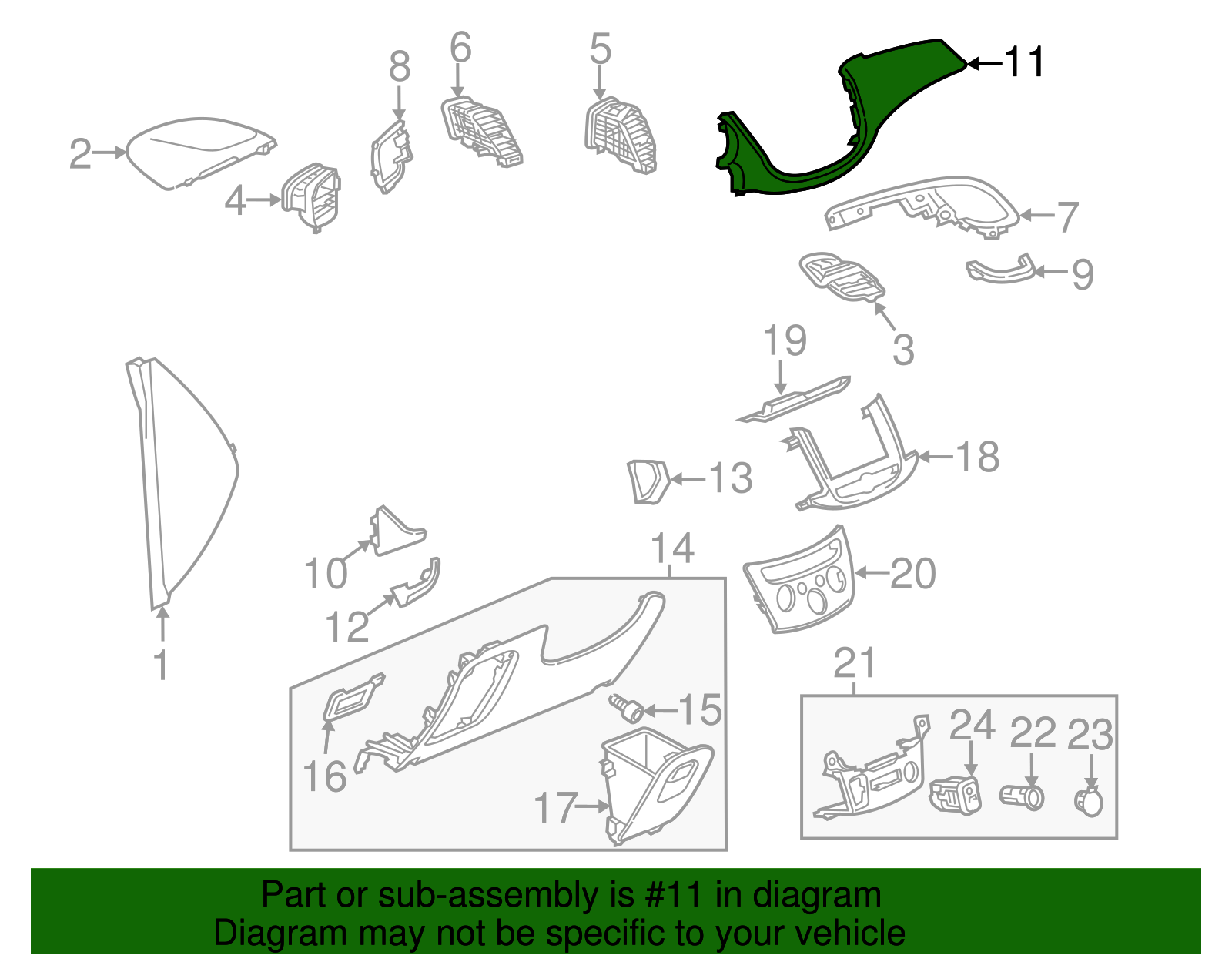 2017-2020 Chevrolet Trax Jet Black Passenger Side Instrument Panel ...