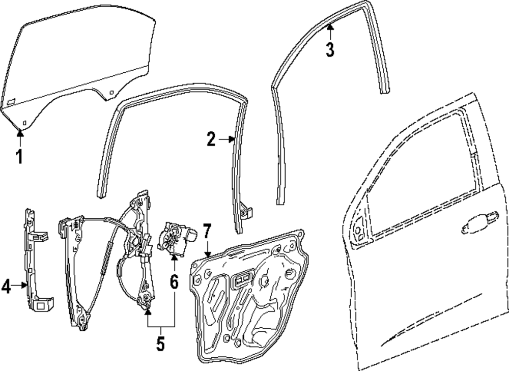 2015-2022 GM Front Driver Side Door Window Regulator 84864994 | OEM ...