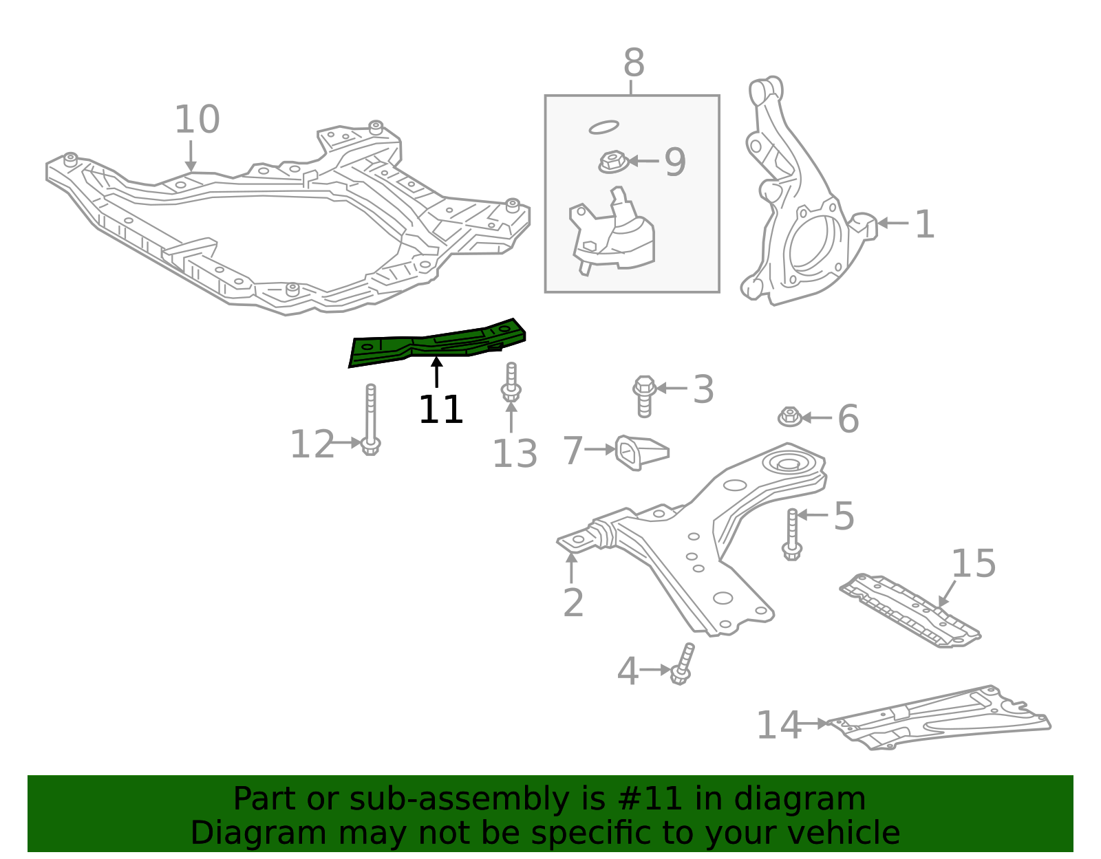 52257-0R040 - Suspension Sub-Frame Cross-Member Brace 2019-2025 Toyota ...