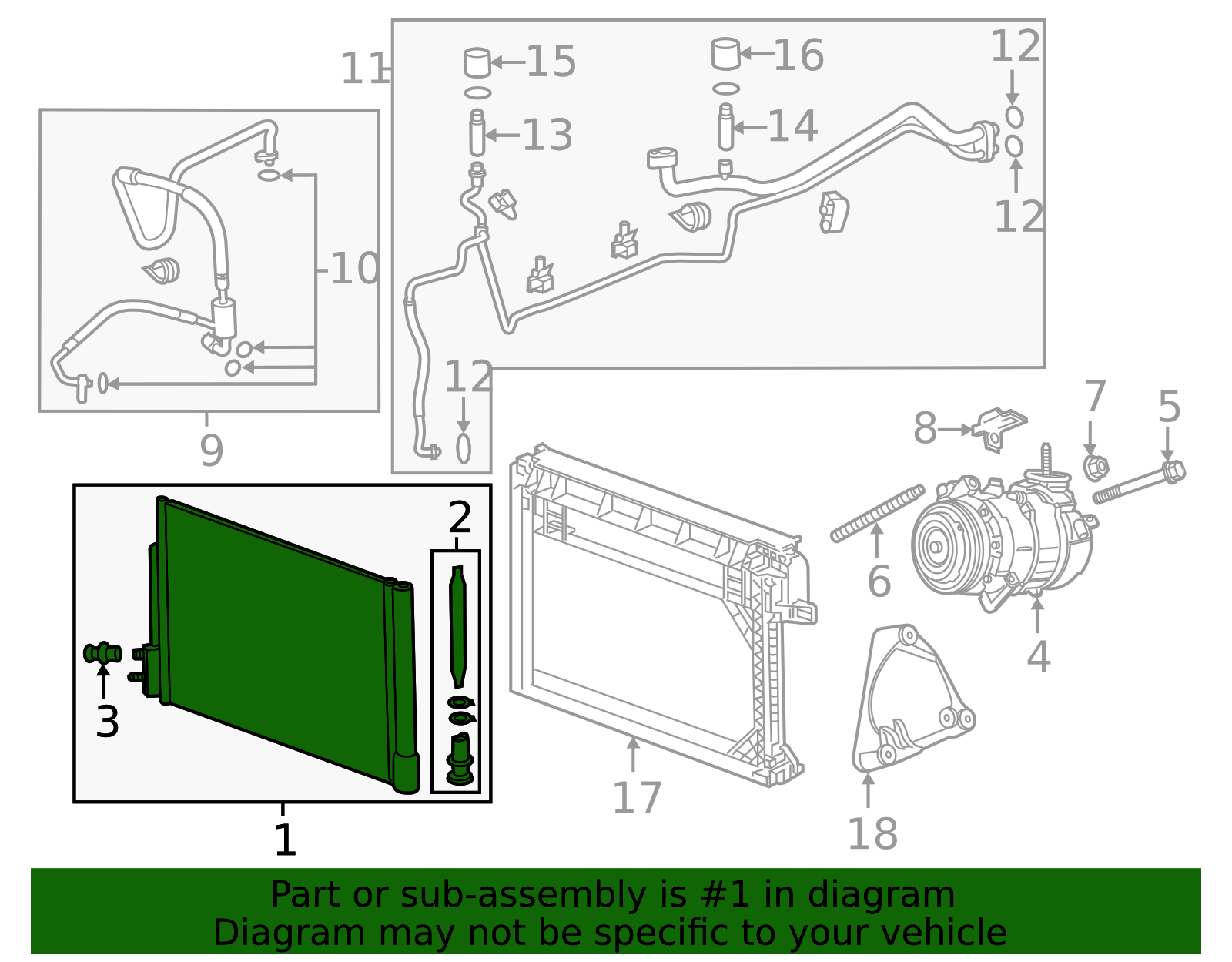 85134377 - 2021-2025 Chevrolet Malibu - Air Conditioning Condenser ...