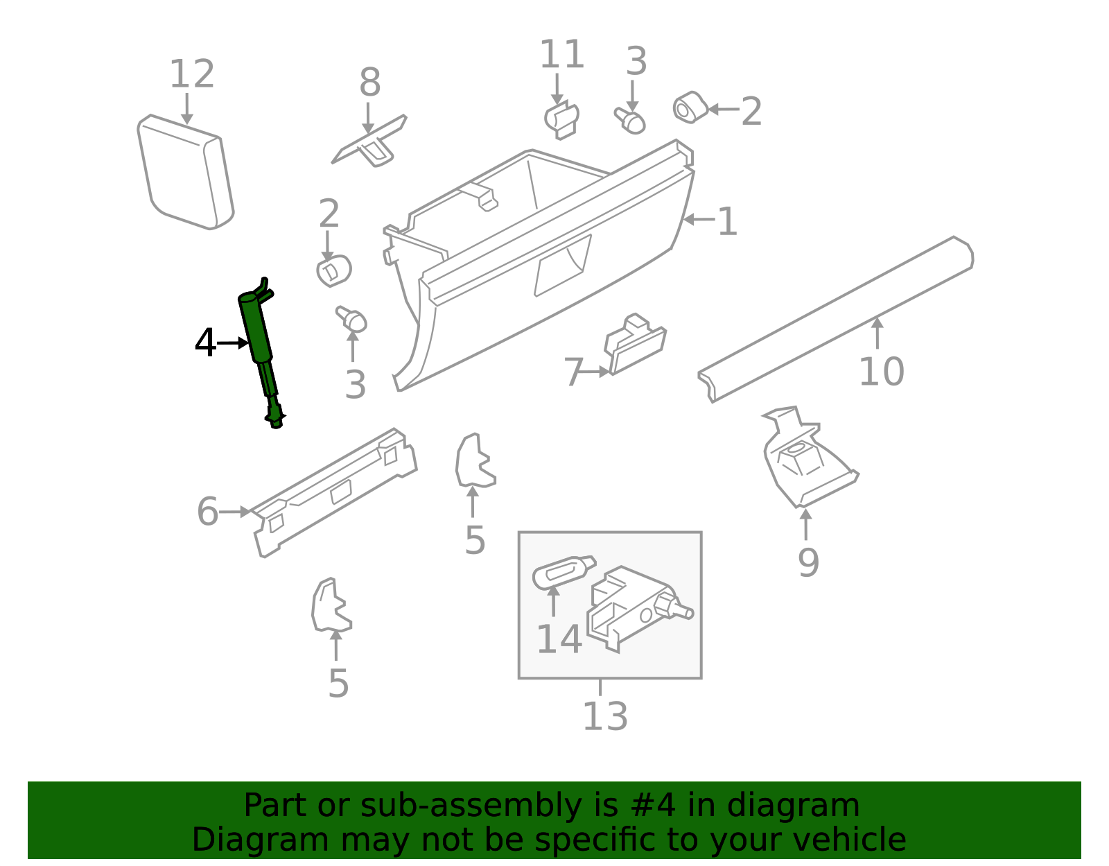 LR039802 - High-Quality Glove Box Support for 2008-2015 Land Rover LR2 ...
