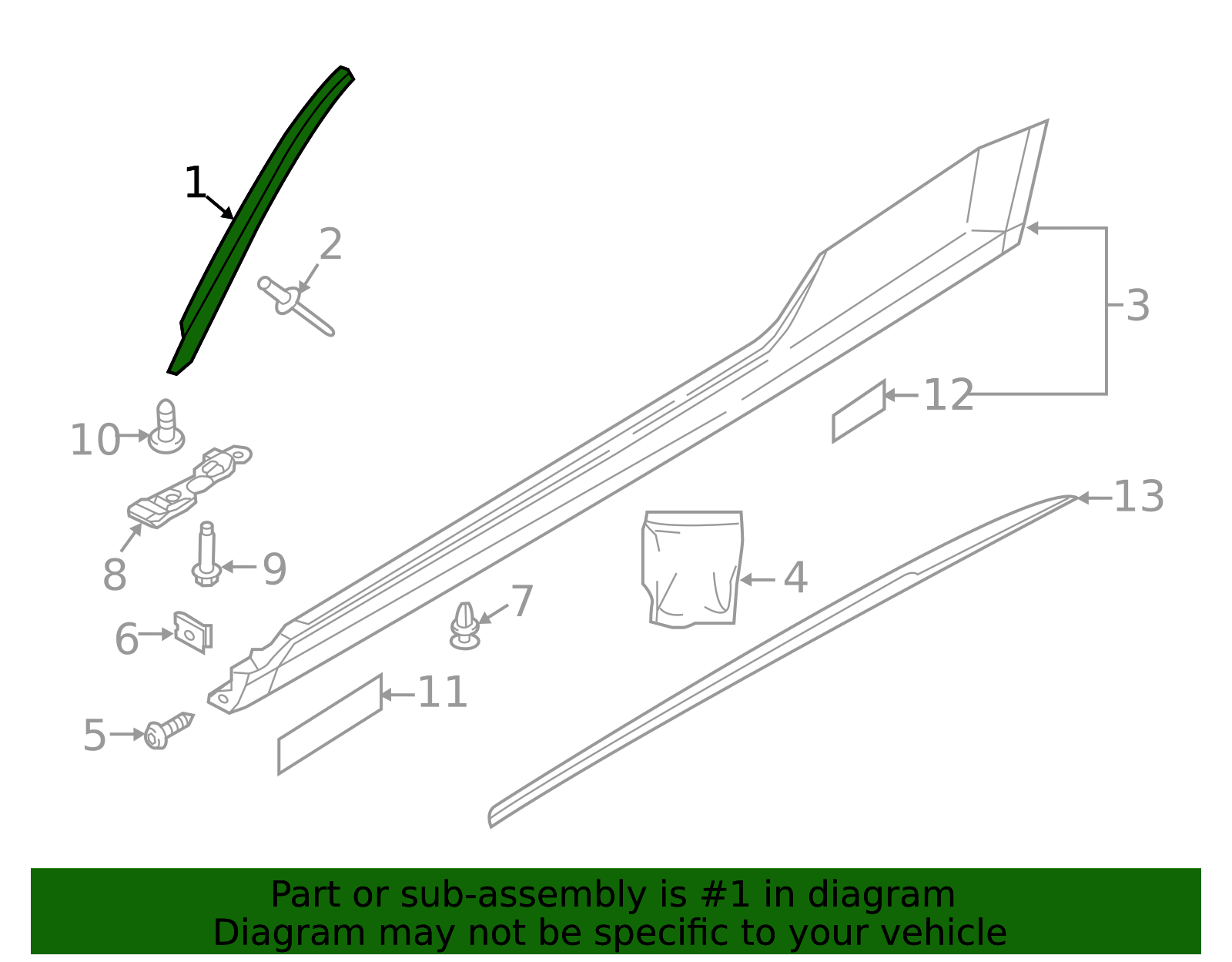 8S7-853-703-1P9 - Upper Molding 2016-2023 Audi TT Quattro | Audi OEM Parts