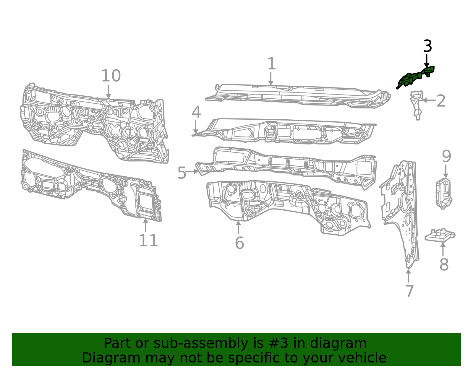 2022-2025 Jeep Cowl Side Panel 68425525AC | Mopar Parts Canada