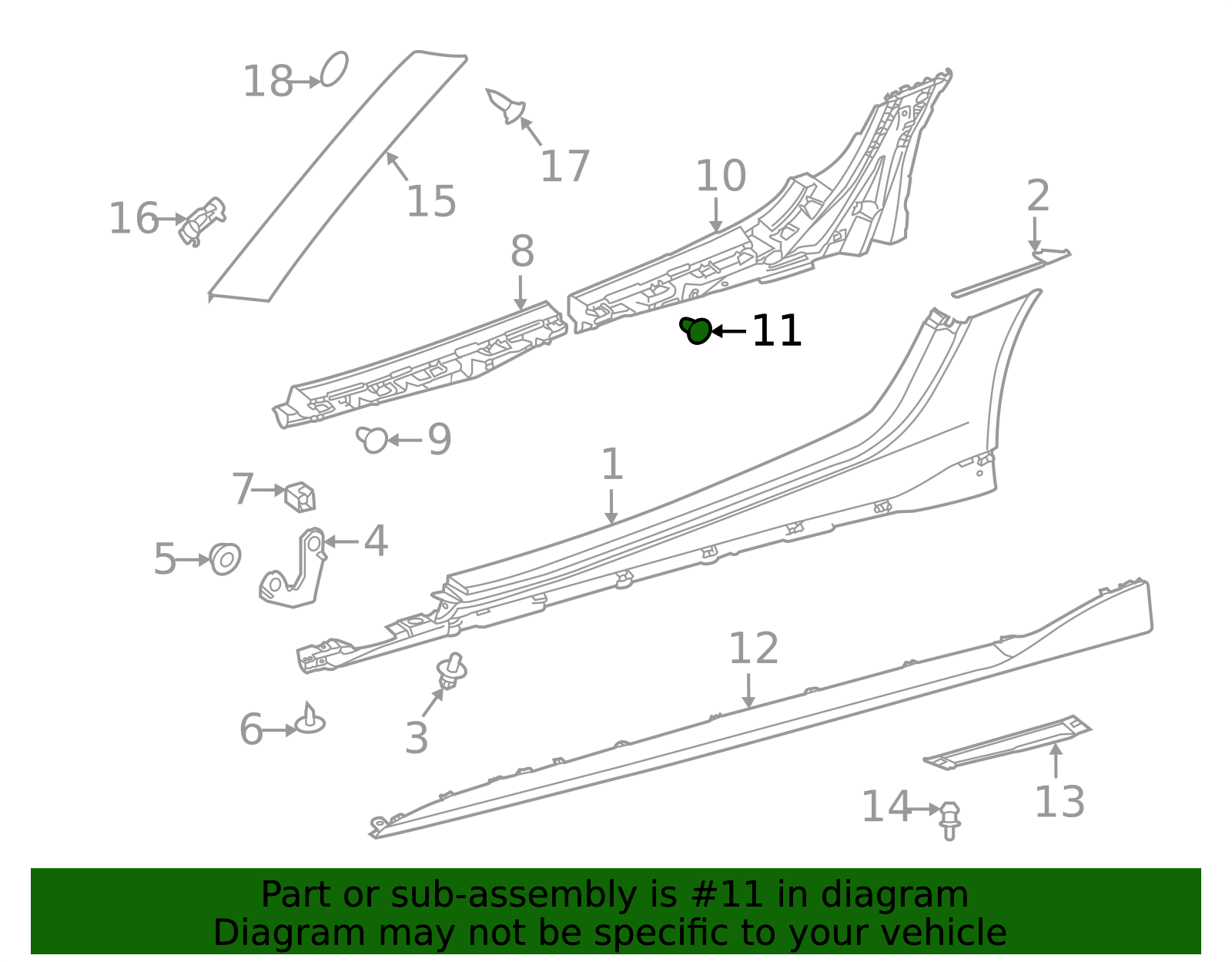 90118-WA887 - Rocker Panel Molding Reinforcement Clip 2020-2026 Toyota ...