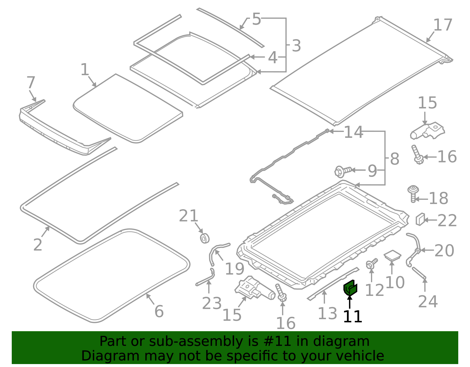 31395516 - Sunroof Frame Buffer - 2016-2020 Volvo | Volvo OEM Parts Direct
