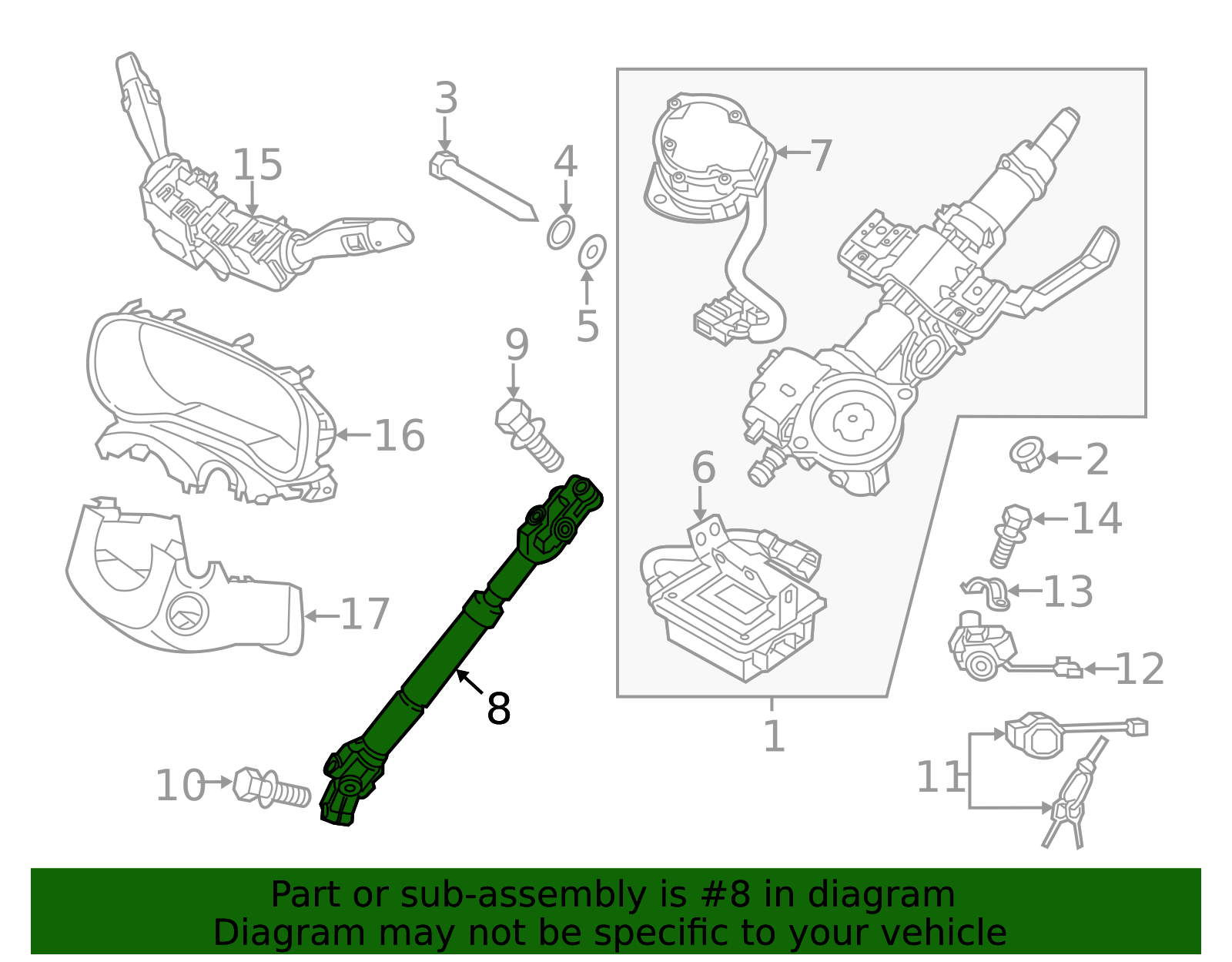 56400-D3000 - Steering Shaft Universal Joint 2016-2022 Kia Sportage ...