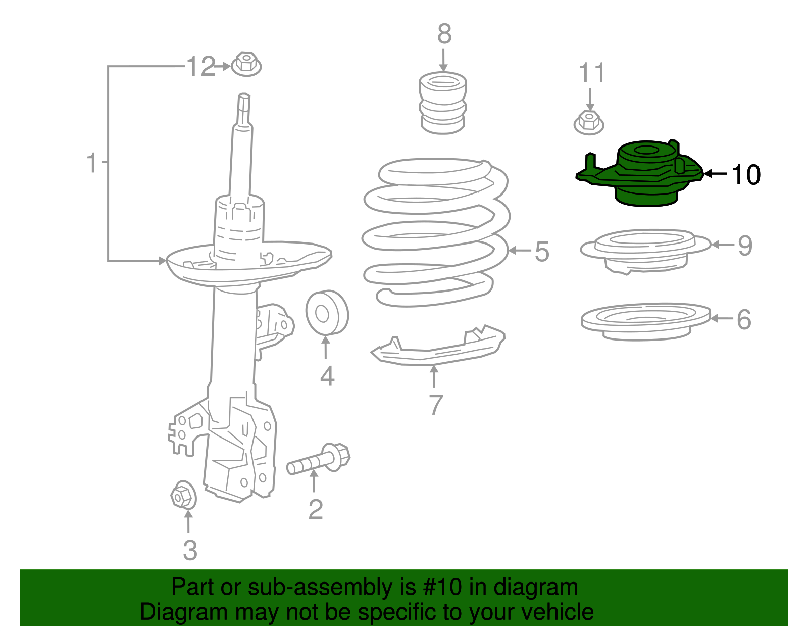 2018-2025 Toyota Strut Mount 48609-06390 | Toyota Parts Center