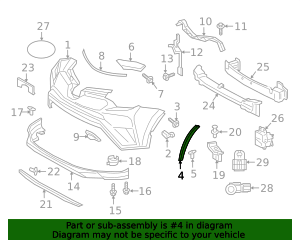Genuine Official Toyota Bumper Trim (Right, Front) part# 52112-0R050 ...