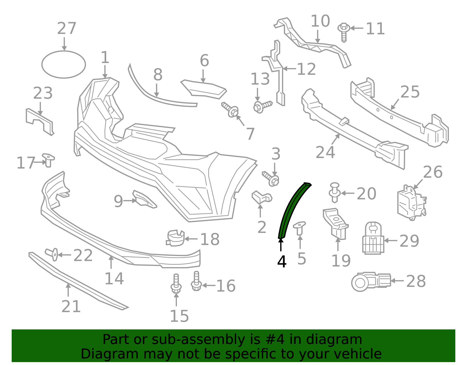 52112-0R050 - 2016-2018 Toyota RAV4 - Bumper Trim (Right, Front ...