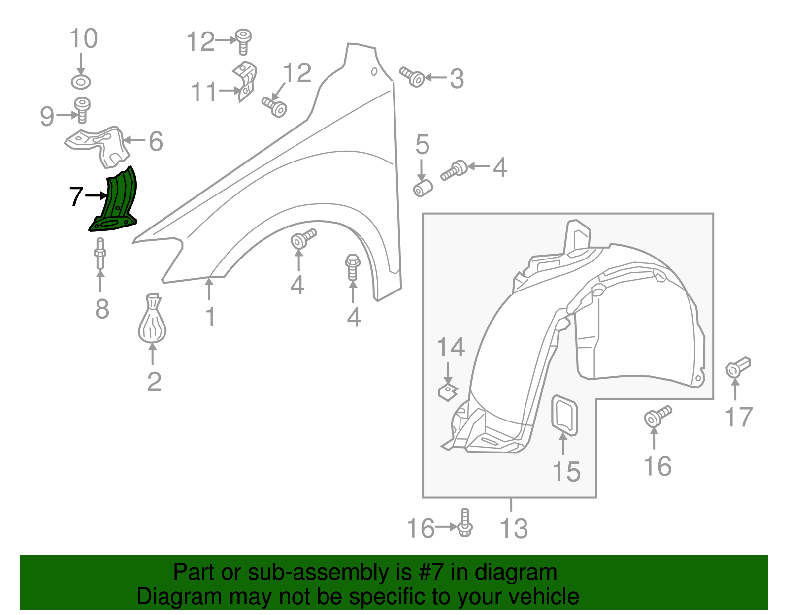 5NA-821-136-C - Fender Mtg Bkt - 2018-2020 Volkswagen Tiguan | World VW ...